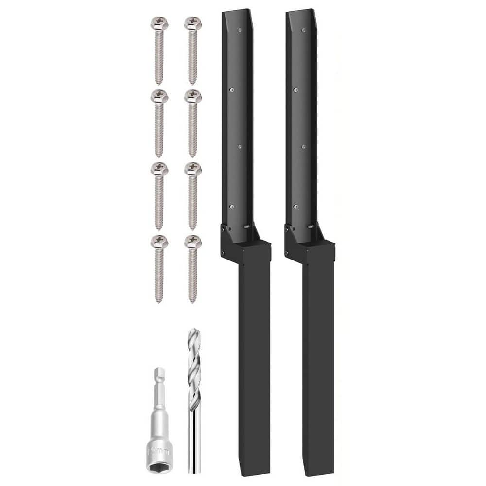 2-Pack Heavy Duty Steel Fence Post Anchor Kit, Metal Ground Spike ...