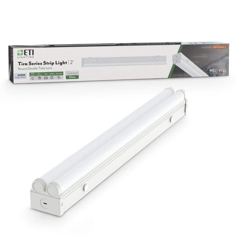 ETI LIGHTING TIRA 2 ft. 30-Watt 2-Light Integrated LED Strip Light ...