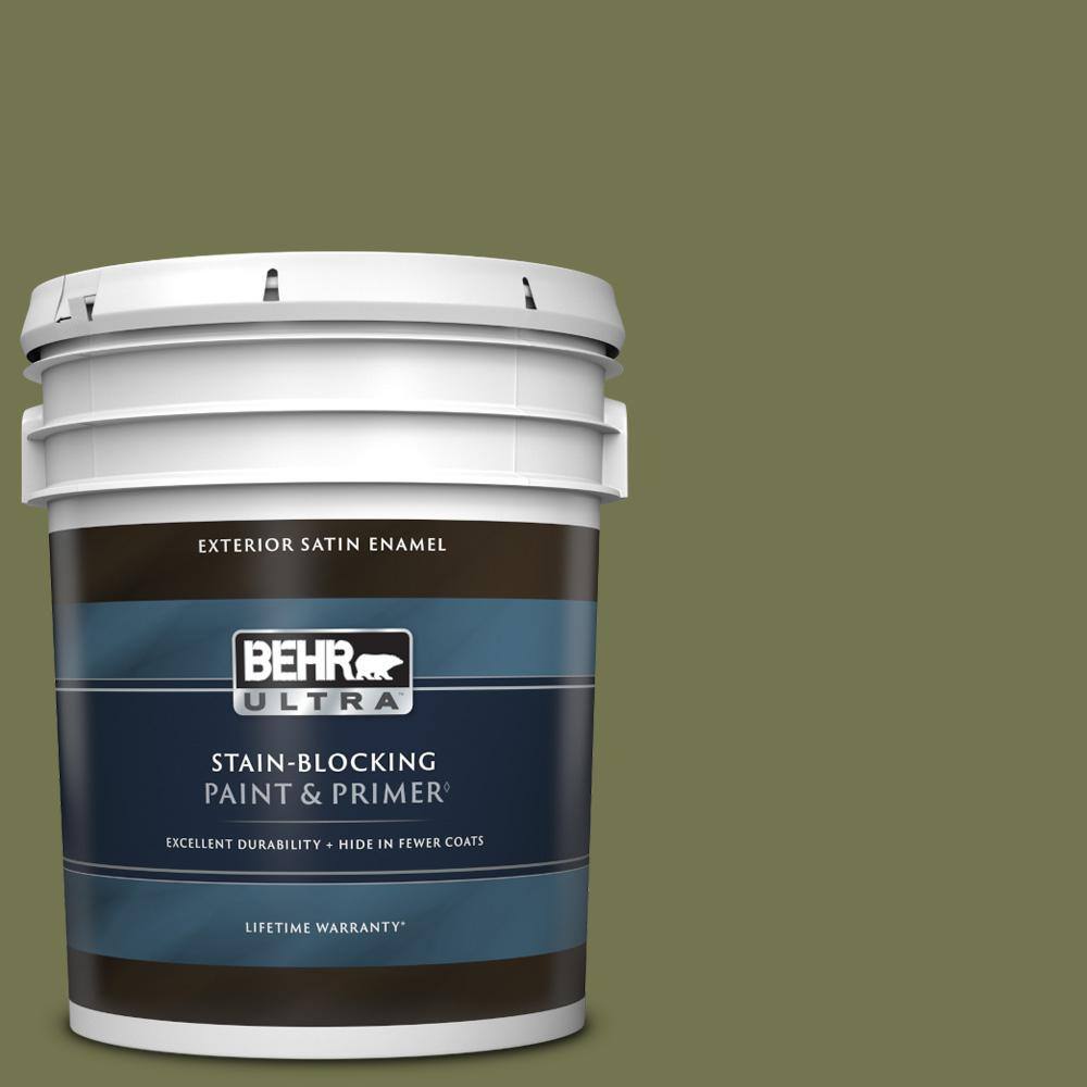 BEHR ULTRA 5 gal. #S360-6 Secret Meadow Satin Enamel Exterior Paint ...