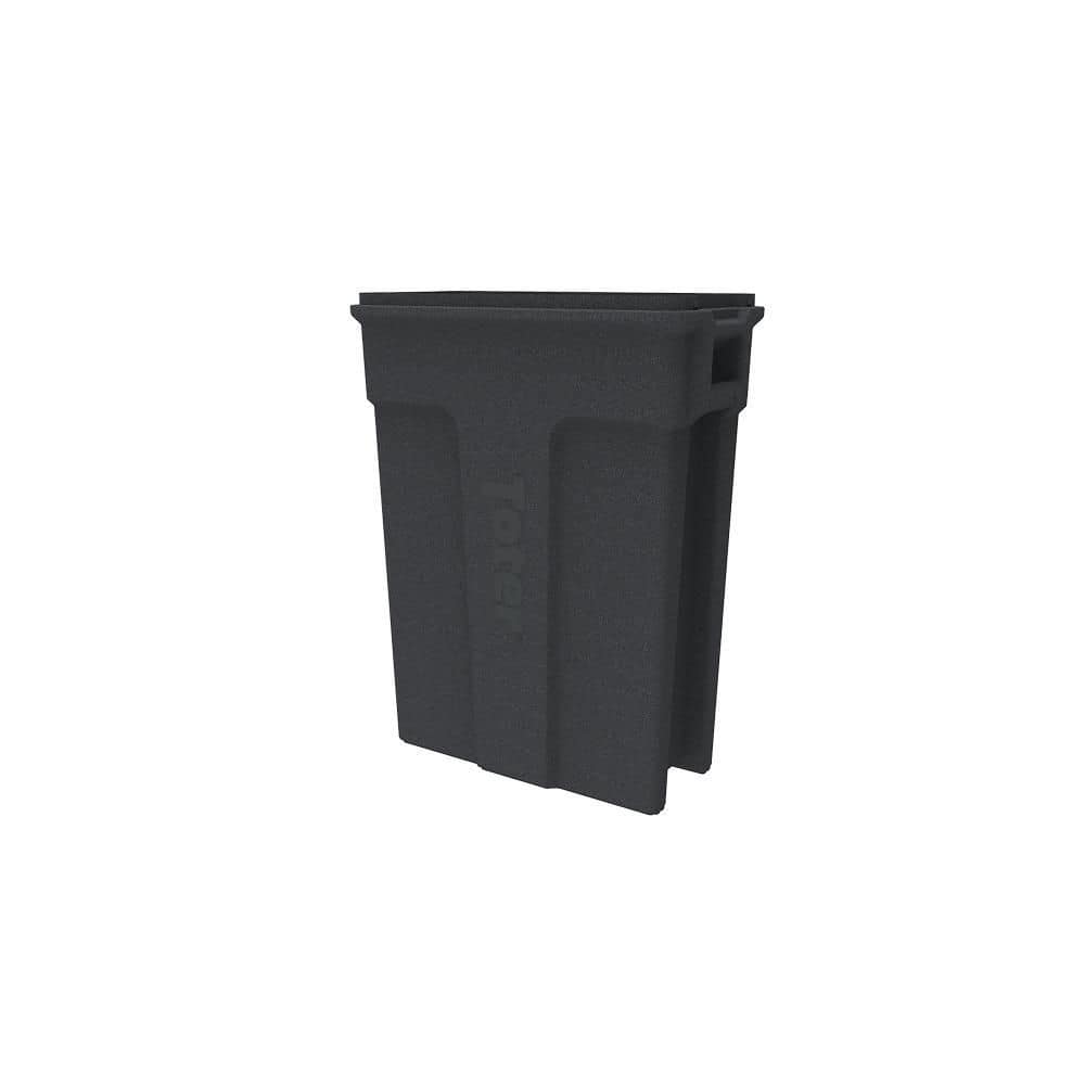 Toter 23 Gal. Slimline Rectangular Trash Can Dark Gray Granite Lidless ...