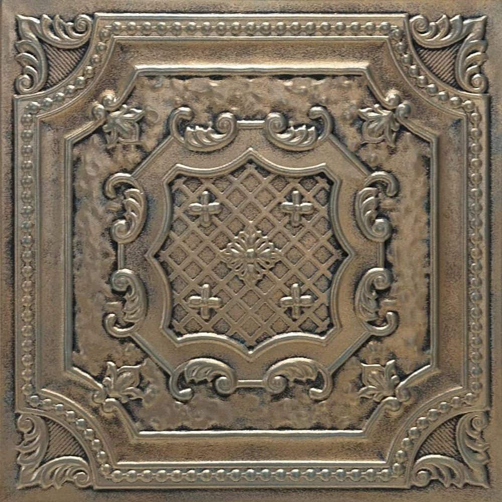 A La Maison Ceilings Bijou and Bee Aged Copper 1.6 ft. x 1.6 ft ...