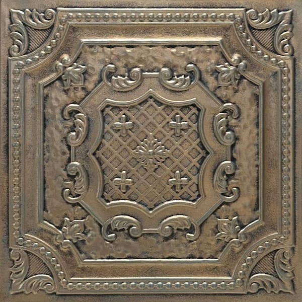 A La Maison Ceilings Bijou and Bee Aged Copper 1.6 ft. x 1.6 ft ...