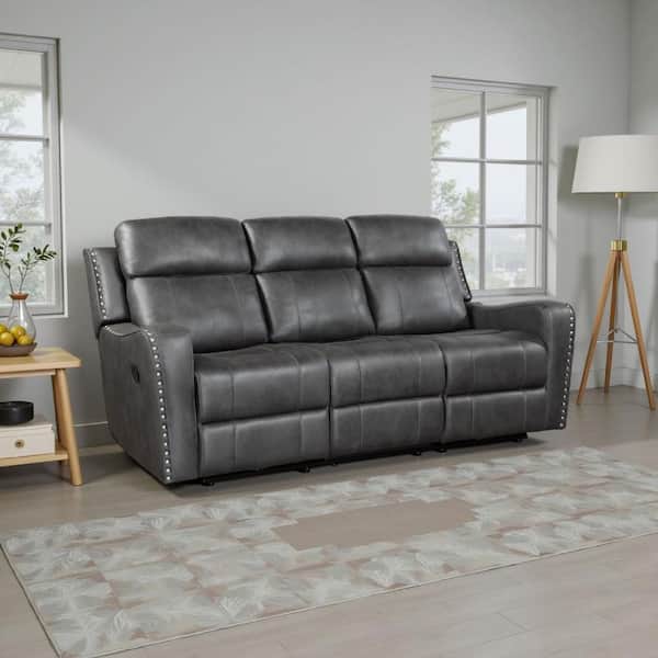 Benjara Gimo 39.5 in. Straight Arm Microfiber Rectangle Cushioned Back ...