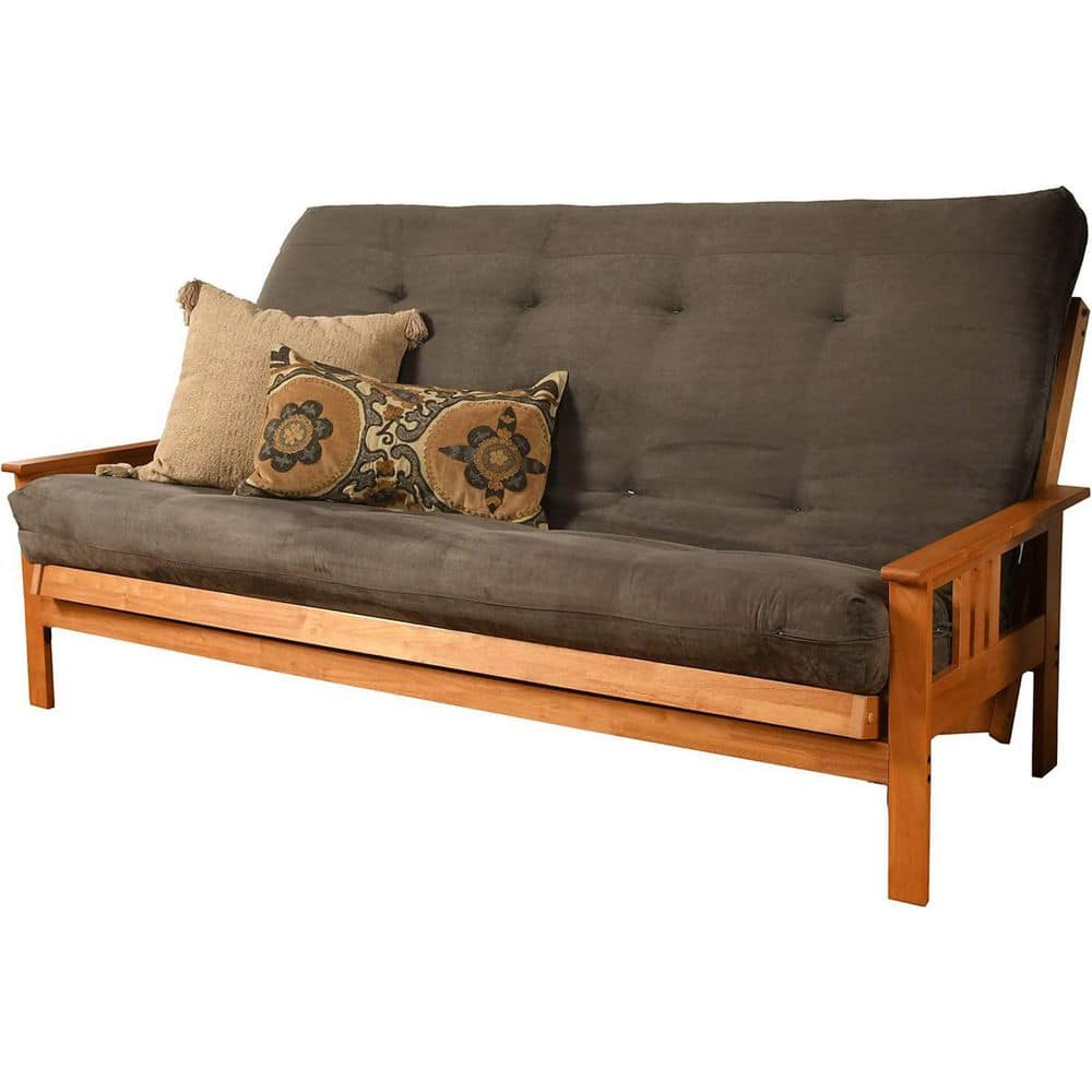 HOME IMPORTS EMPORIUM 85 in. Butternut/Suede Gray Polyester Upholstered ...