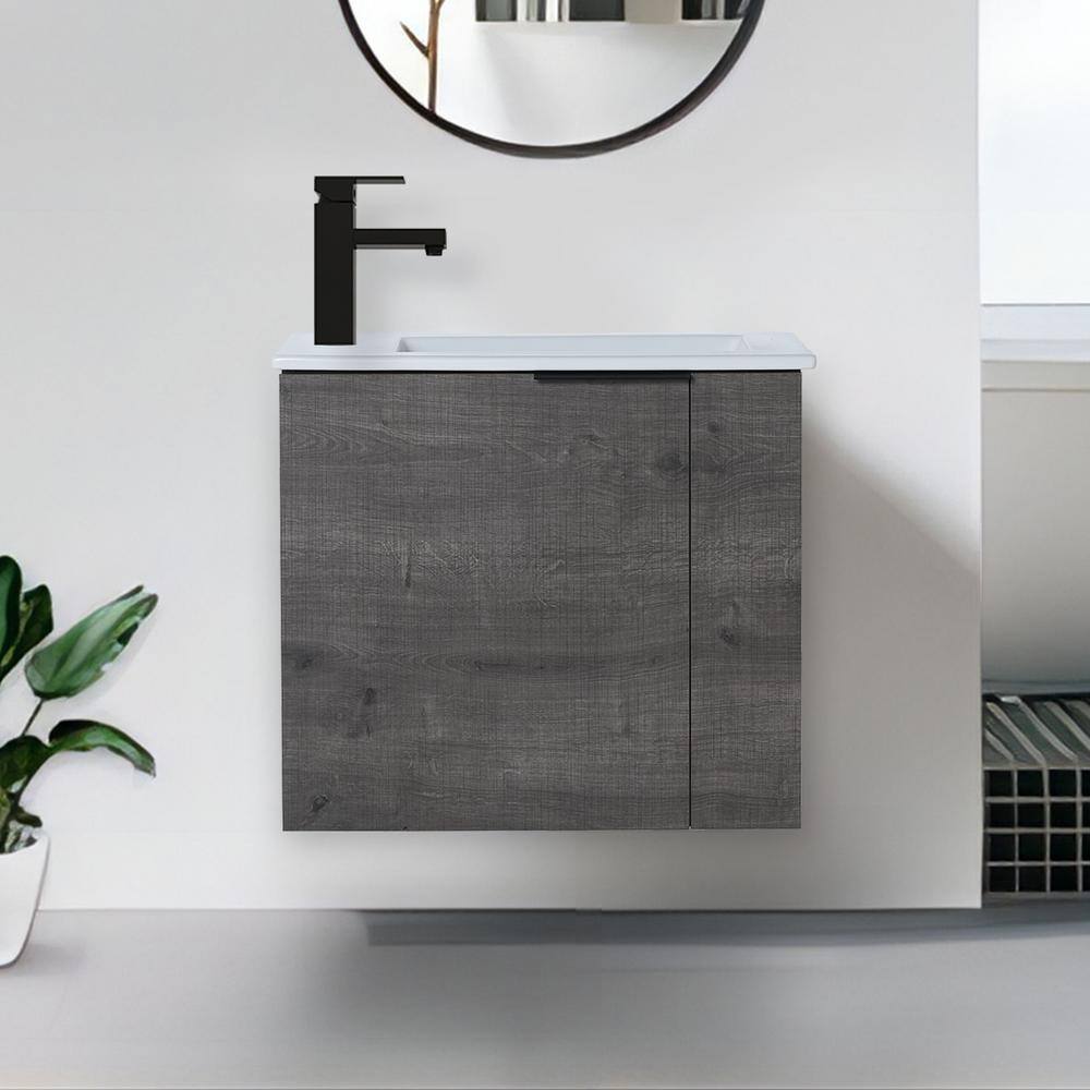 UPIKER 22.0 in. W x 13.0 in. D x 19.70 in. H Single Sink Wall Mount ...