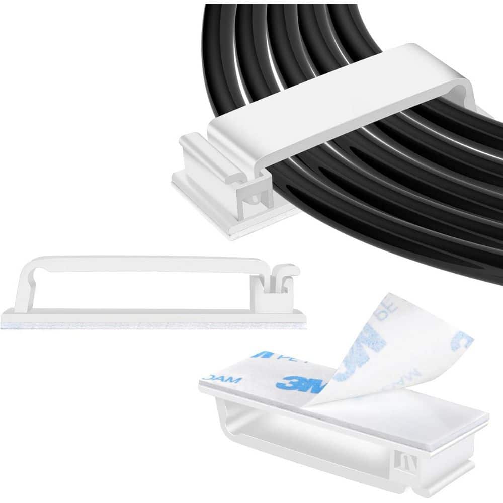 Yichuhaoxi Self Adhesive Cable Clips Wire Organizer Cord Holder for Desk Car Wall TV PC Ethernet ...