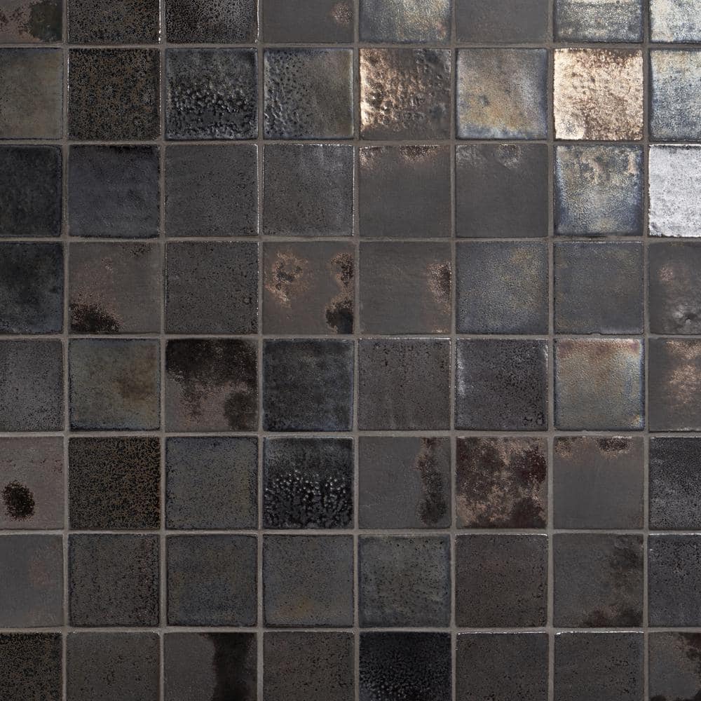 Ivy Hill Tile Orion Metallic Mix 3.93 in. x 3.93 in. Glazed Terracotta Clay Wall Tile (5.38 Sq ...