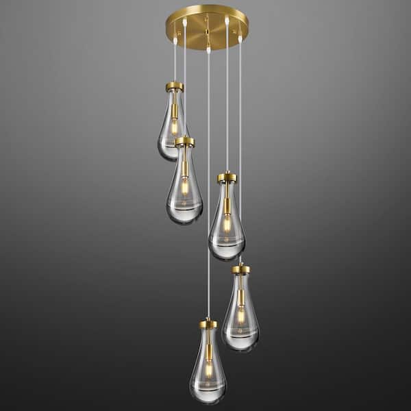 Reviews for ZHLWIN Raindrop Pendant Lights Kitchen Island Teardrop Gold ...