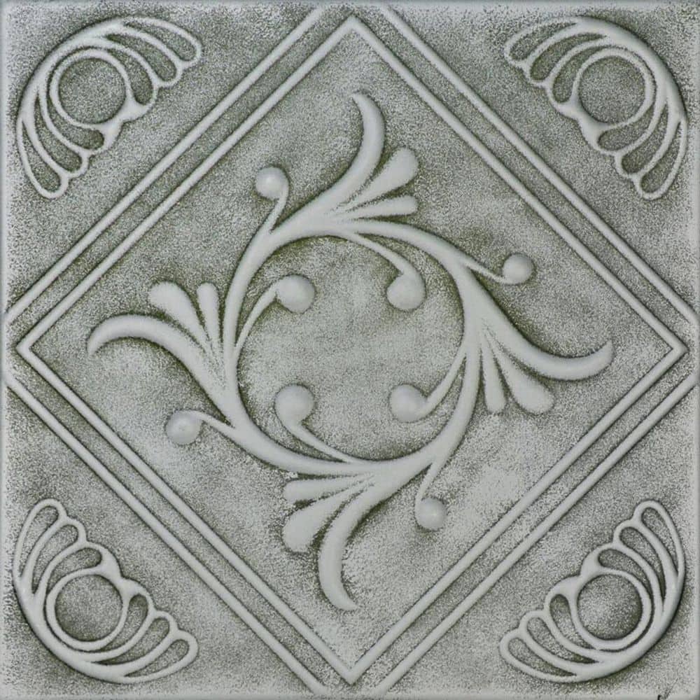 A La Maison Ceilings Diamond Wreath Moss Gray 1.6 ft. x 1.6 ft ...