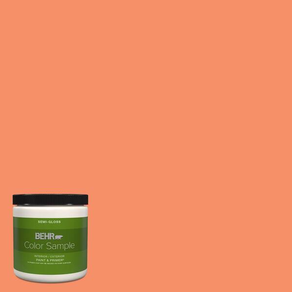 BEHR PREMIUM PLUS 8 oz. #210B-5 Tangerine Dream Semi-Gloss Interior ...