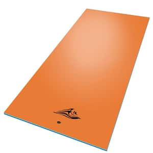 Yellow 12 x 6 ft. Vinyl Floating Water Mat Foam Pad Floats 3-Layer XPE ...