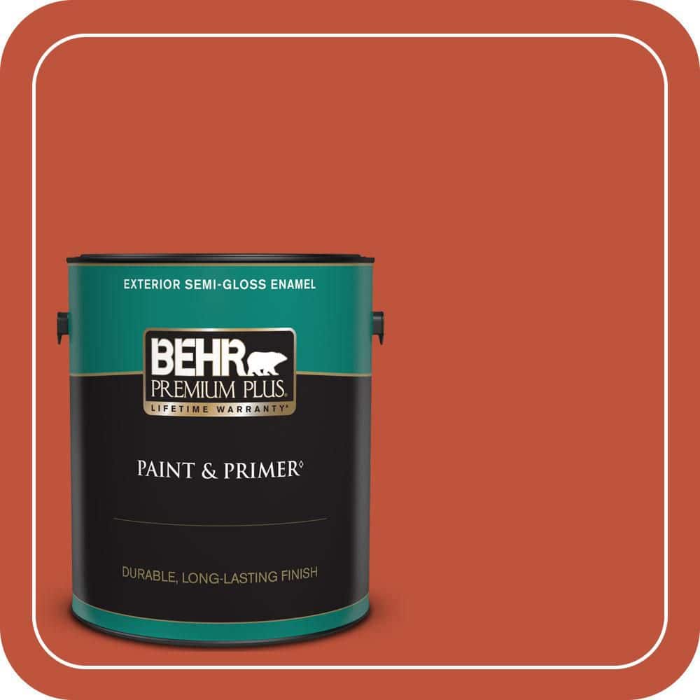 BEHR PREMIUM PLUS 1 gal. #S-G-200 Glowing Firelight Semi-Gloss Enamel ...