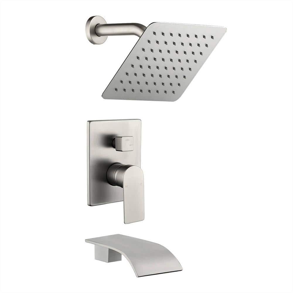 FLG Single-Handle 1-Spray Tub and Shower Faucet with 8 in. Shower Head ...