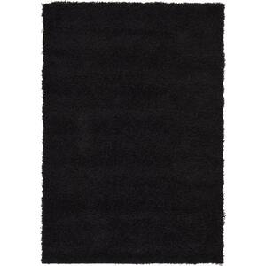 Unique Loom Solid Shag Jet Black 10 ft. x 13 ft. Area Rug 3127953