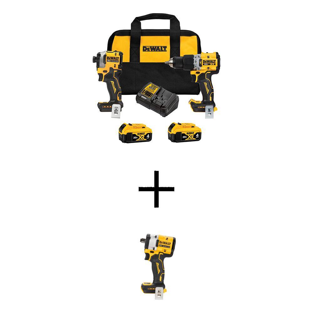 DEWALT 20V MAX XR Hammer Drill and ATOMIC Impact Driver 2 Tool Cordless ...
