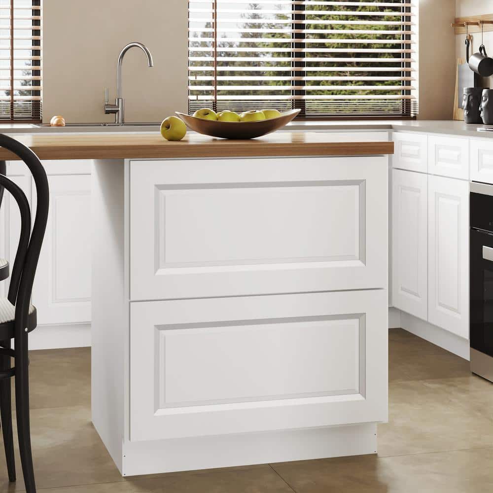 Hausvita 30 in. W x 24 in. D x 34.5 in. H in Traditional White Plywood Ready to Assemble Kitchen ...