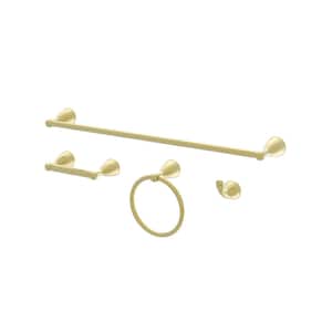 Glacier Bay Alima 4-Piece Bath Hardware Set with Towel Ring, Toilet ...