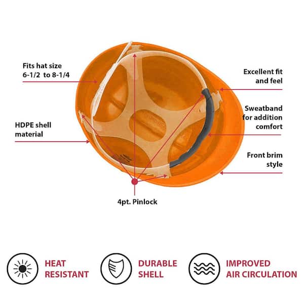 Buy Orange Hdpe Cap Style Bump Cap With 4 Point Pin Lock Suspension Online At Lowest Price In