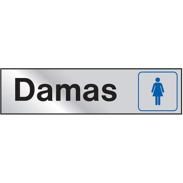 Everbilt 2 in. x 8 in. Aluminum Damas/Ladies Sign 41545 - The Home Depot