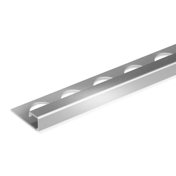 TrimMaster Chrome 3/8 in. x 98-1/2 in. Aluminum Bullnose Tile Edging ...