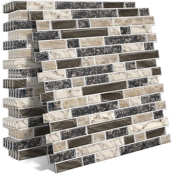 Reviews for White 12 in. x 11.22 in. Long Hexagon SPC Peel and Stick ...
