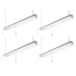 Commercial Electric 4 ft. 96-Watt Equivalent Integrated LED Black ...