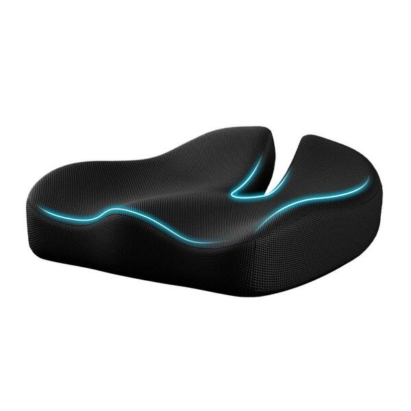 Black Memory Foam Seat Cushion with Ergonomic Design for Office Chairs ...
