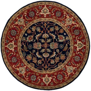 SAFAVIEH Royalty Navy/Rust 8 ft. x 10 ft. Border Area Rug ROY257A-8 ...
