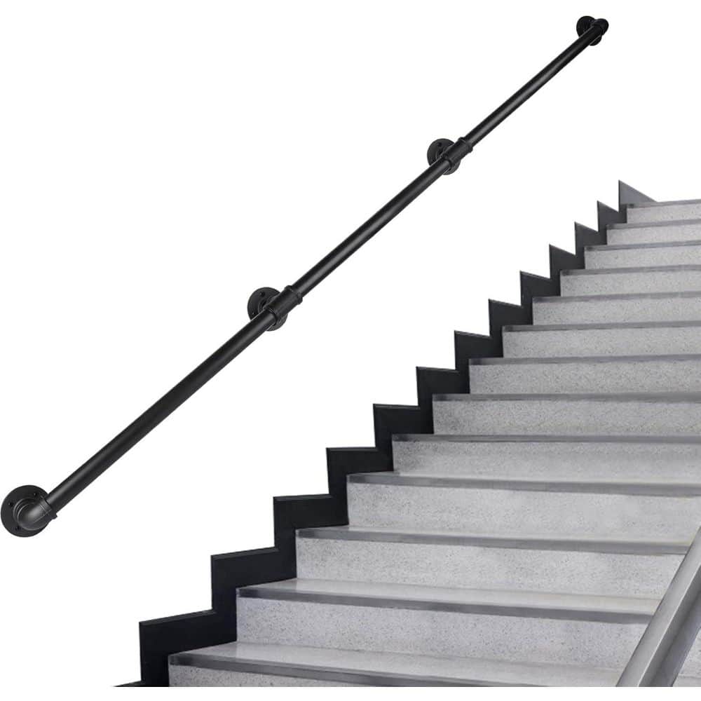 Reviews for Afoxsos 12 ft. Indoor/Outdoor Pipe Stair Handrail Metal ...
