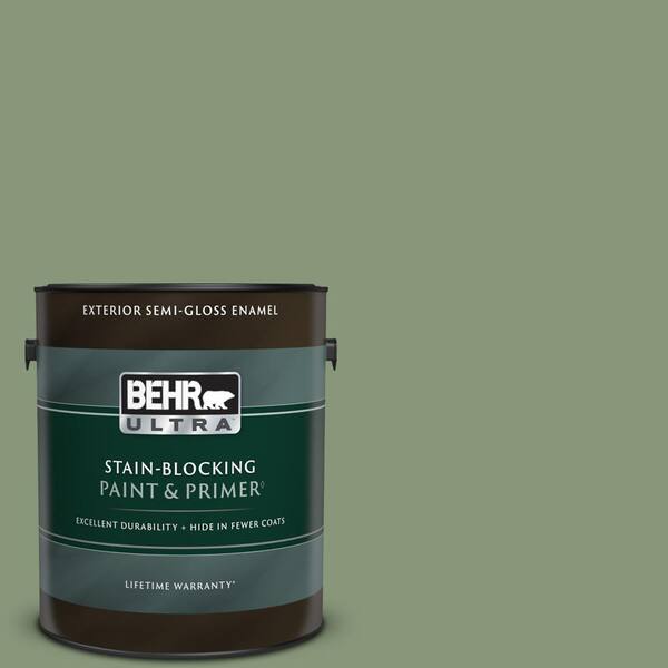 BEHR ULTRA 1 gal. #S390-5 Laurel Tree Semi-Gloss Enamel Exterior Paint ...
