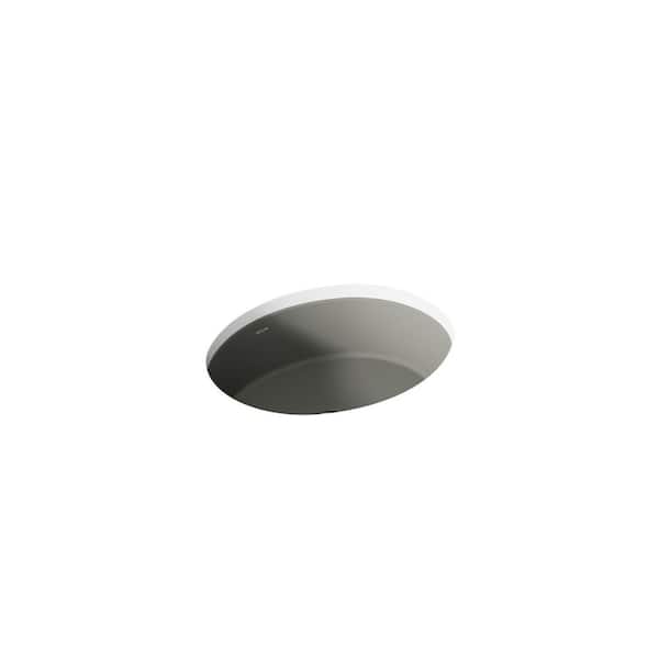 KOHLER Verticyl 19.25 in. x 16 in. Undermount Bathroom Sink in Thunder Grey Vitreous China K ...