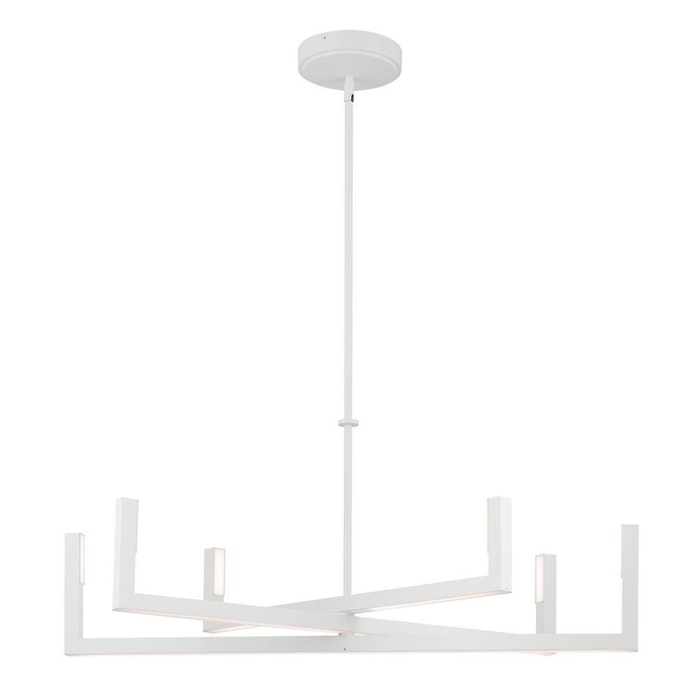 KICHLER Priam 38 in. 6-Light Integrated LED White Modern Statement ...