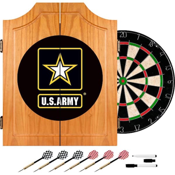 Trademark U.S. Army Wood Finish Dart Cabinet Set ARMY7000 - The Home Depot