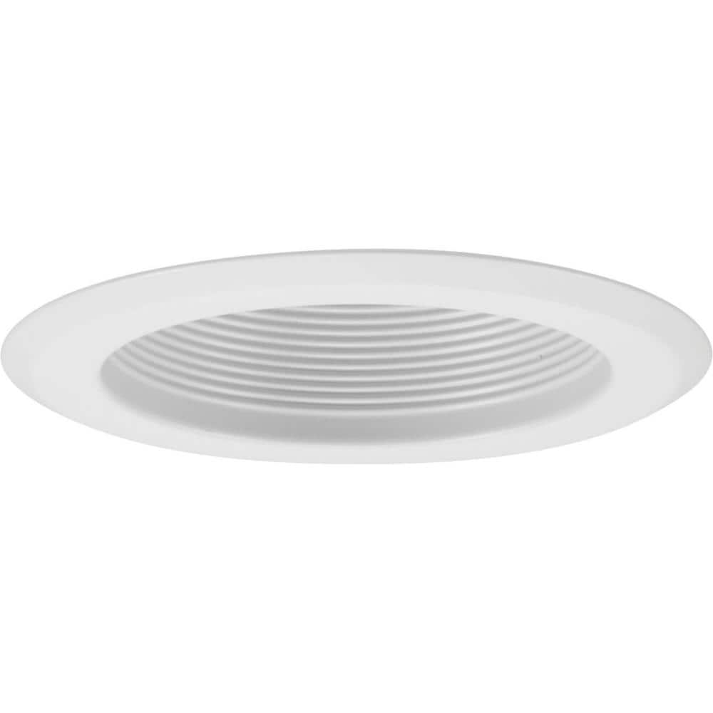 Progress Lighting 5 in. PAR30 Satin White Step Baffle Recessed Trim for ...