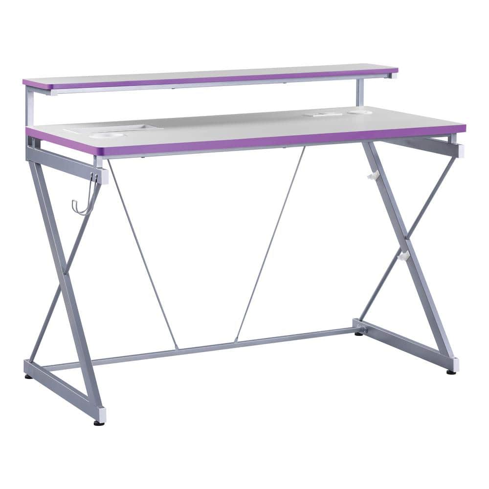 OSP Home Furnishings Emulator Battle Station 47.75 in Rectangle Purple ...