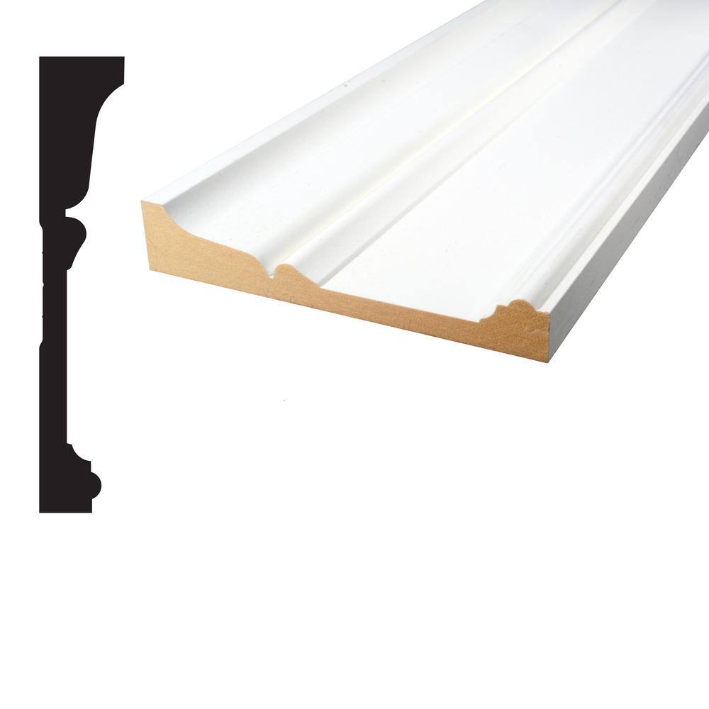 Alexandria Moulding 1-3/16 in. D x 6-1/4 in. W x 96 in. MDF Primed ...