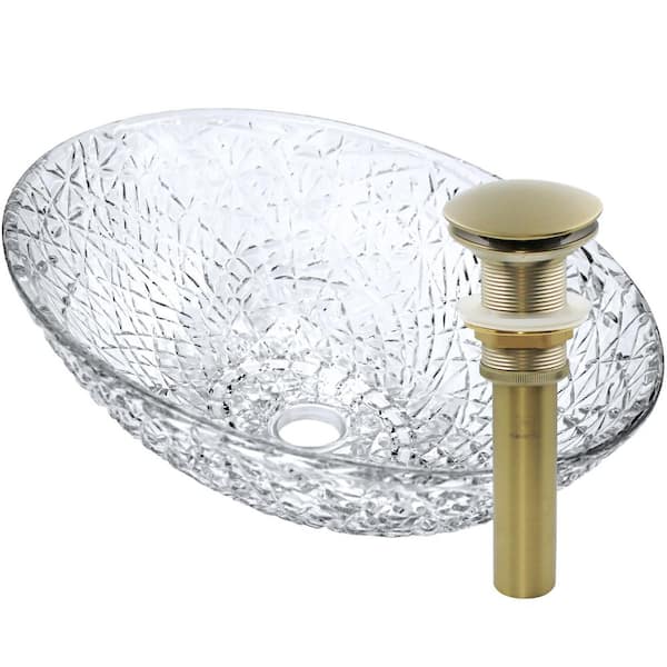 Novatto Ostrica 20 in. Vessel Bathroom Sink Diamond in Clear Crystal ...