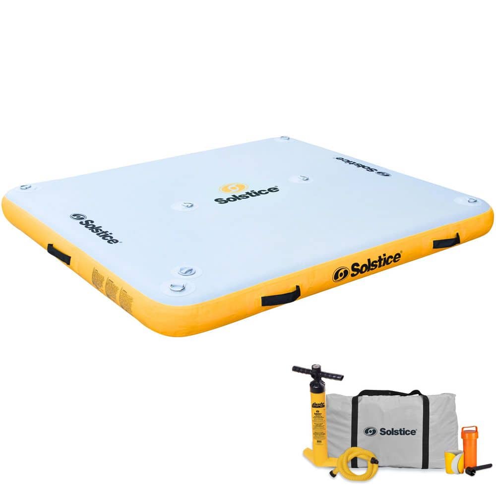 Solstice 6 x 5 ft Inflatable Floating Dock Rafting Platform w/Pump ...