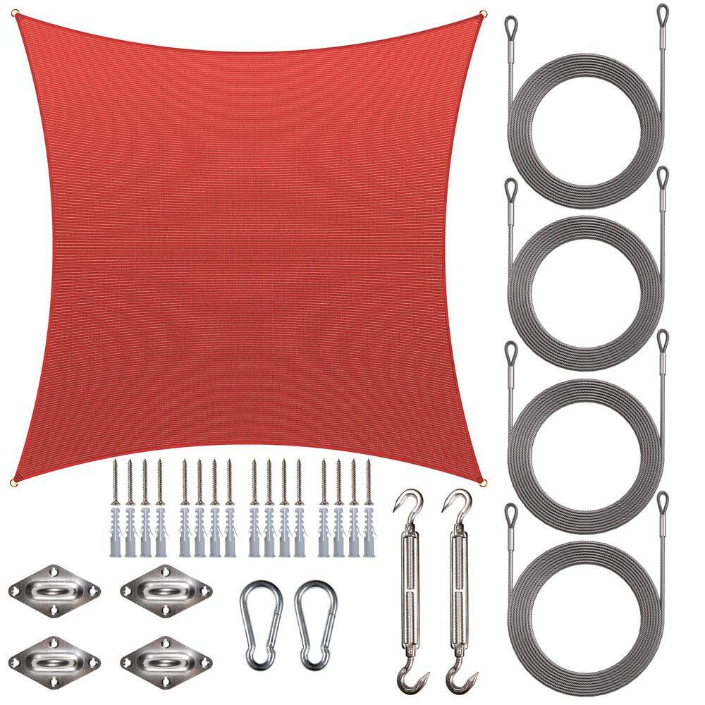 ROYAL SHADE 12 ft. x 12 ft. Sq. Sunshade Sail with Hardware Kit and ...