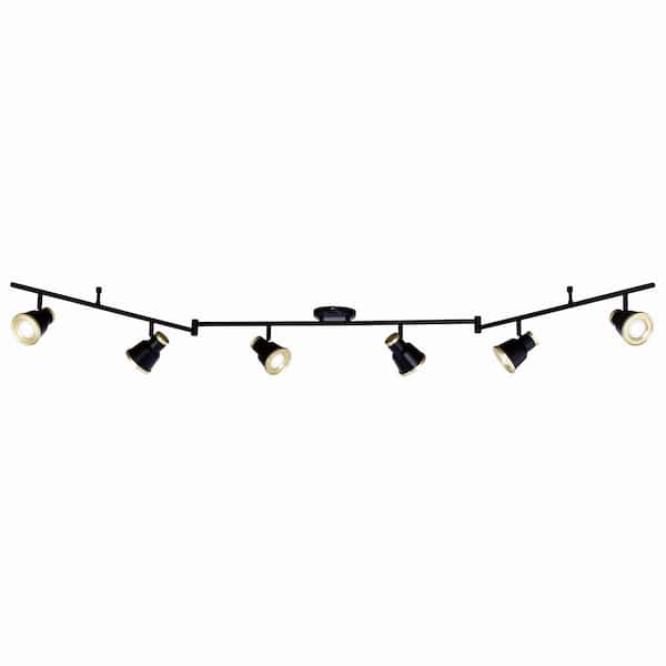 VAXCEL Fairhaven 3 ft. 6-Light Swing Arm Black LED Flexible Track ...