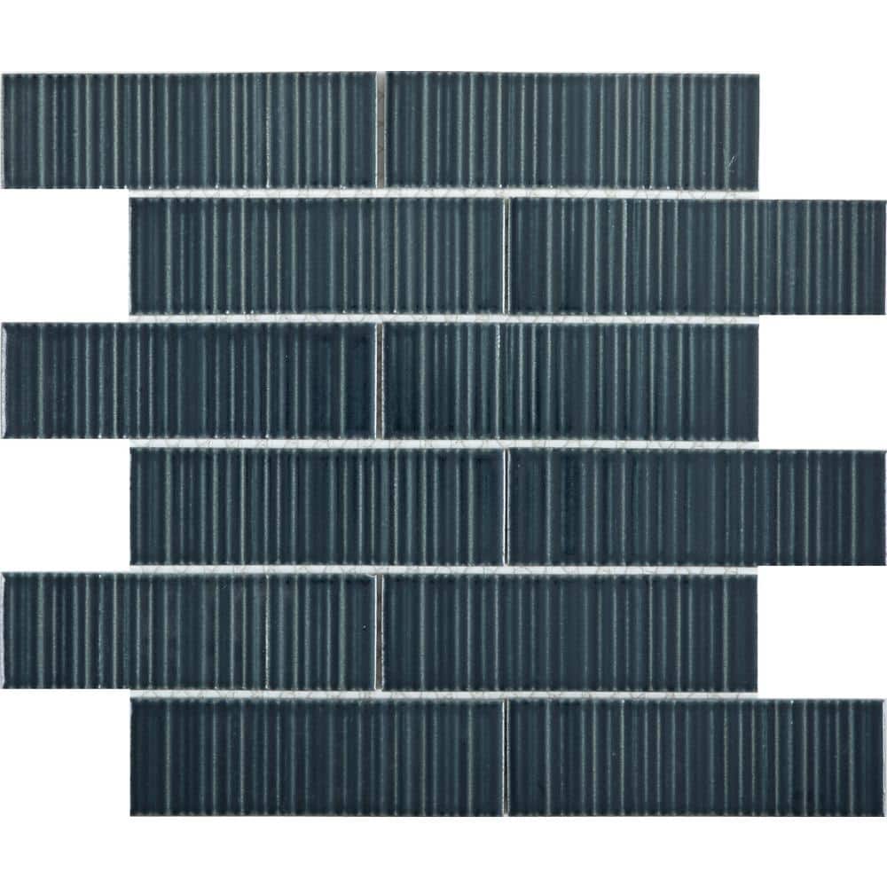 EMSER TILE Ornami Washi 11 in. x 12 in. Glossy Ceramic Offset Mosaic ...