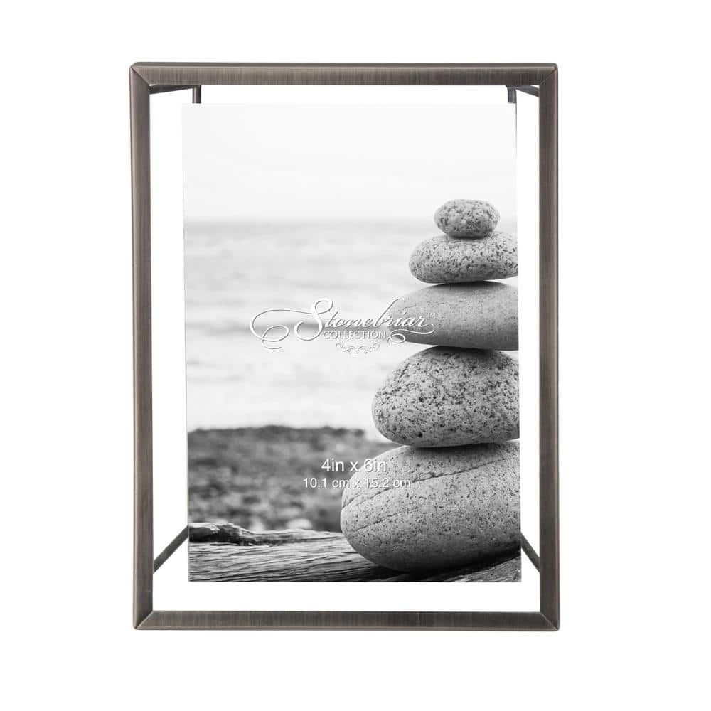 Stonebriar Collection 4 in. x 6 in. Brushed Gun Metal Picture Frame SB ...