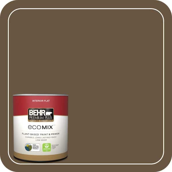 BEHR PREMIUM PLUS 1 qt. #S-H-700 Burley Wood Flat EcoMix Plant-Based ...