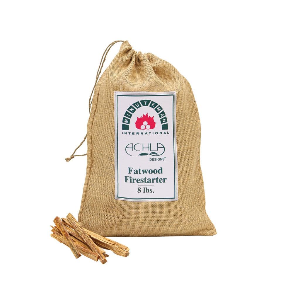 Achla Designs Fire Starting Fatwood Sticks in Printed Burlap Bag, 8 Lb ...