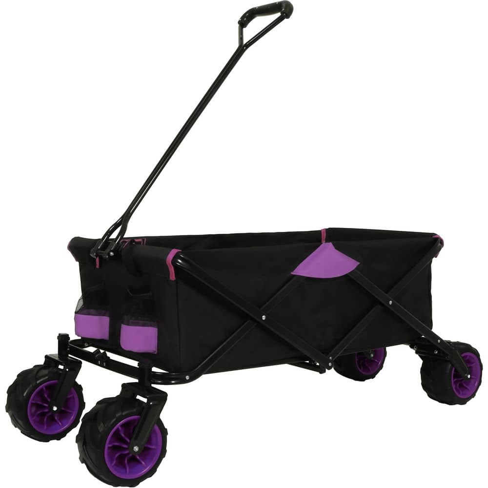 Tenleaf 4 cu. ft. Folding Steel Wagon-Multi-Use Garden Cart Powered ...