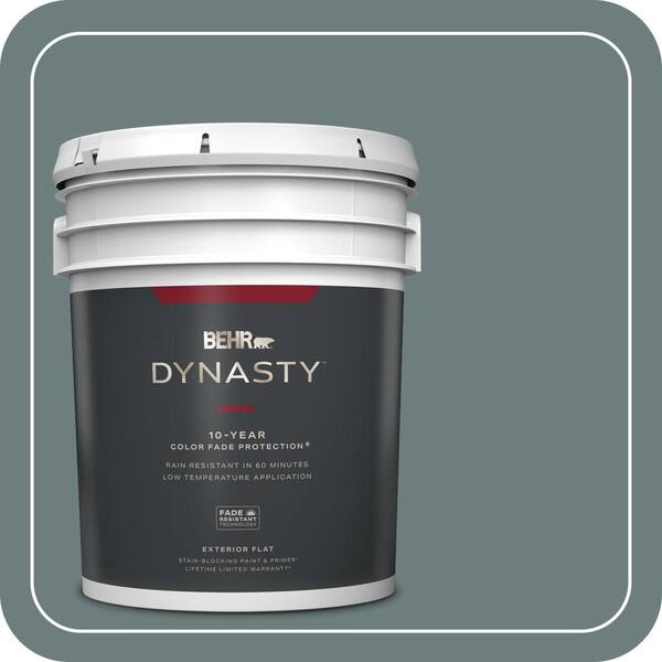 BEHR DYNASTY 5 gal. #N440-5 Coney Island Flat Exterior Stain-Blocking ...