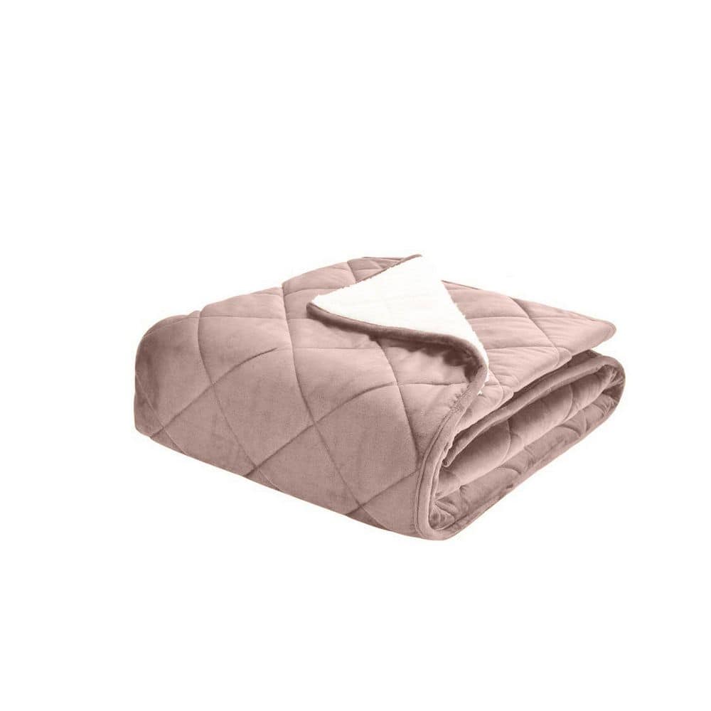 St. James Home Quilted Velvet and Sherpa Blush Polyester Foot Pocket ...