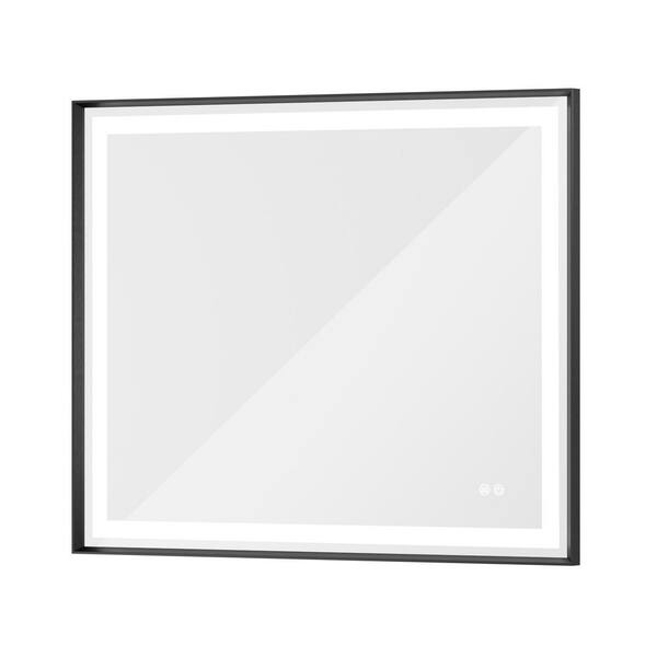 KeonJinn 40 in. W x 32 in. H Rectangular Framed LED Anti-Fog Wall ...