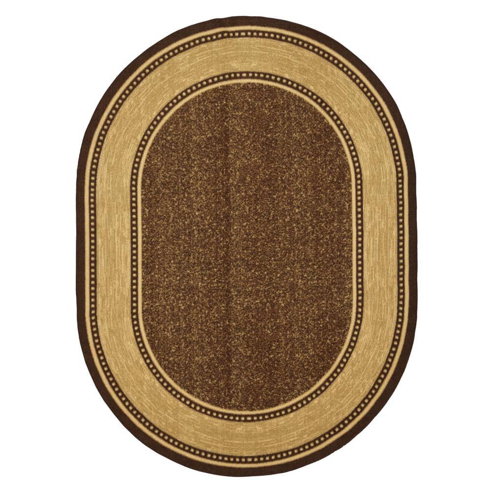 Ottomanson Ottohome Collection Non-Slip Rubberback Bordered Design 5x7 ...