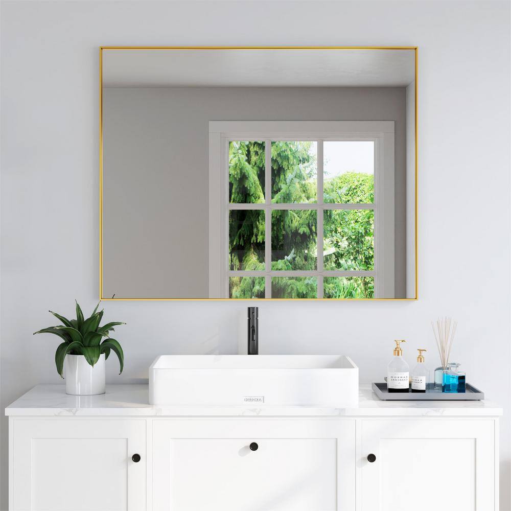 waterpar 32 in. W x 40 in. H Rectangular Aluminum Framed Wall Bathroom ...